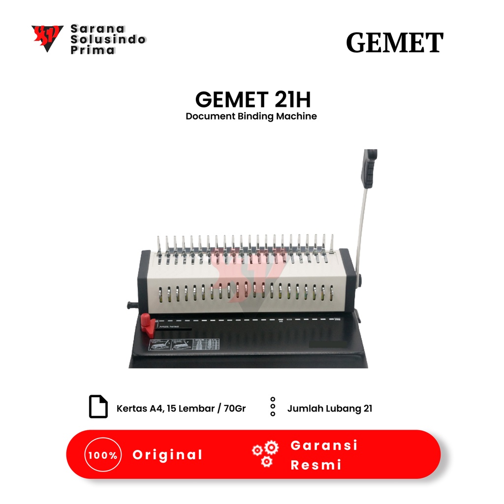 Jual Mesin Jilid Plastik | Gemet 21H | ORIGINAL | GARANSI RESMI ...
