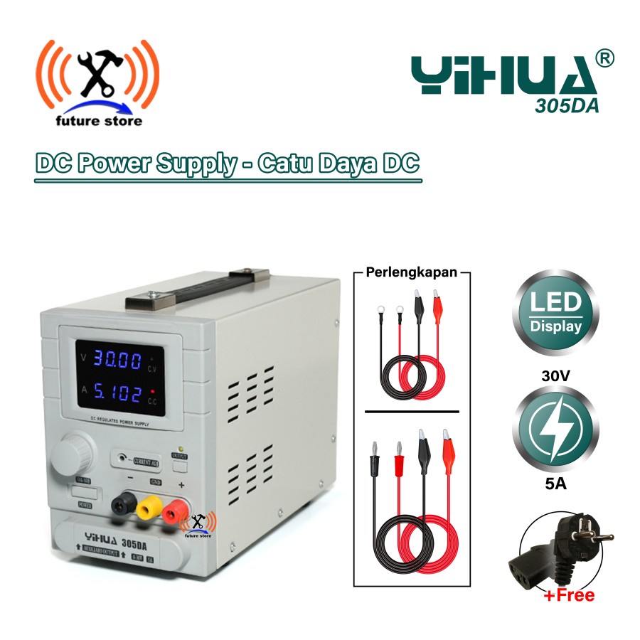 Jual YIHUA 305DA DC REGULATED POWER SUPPLY 5 AMPER ORIGINAL-Power supply pencatu daya Regulated ...