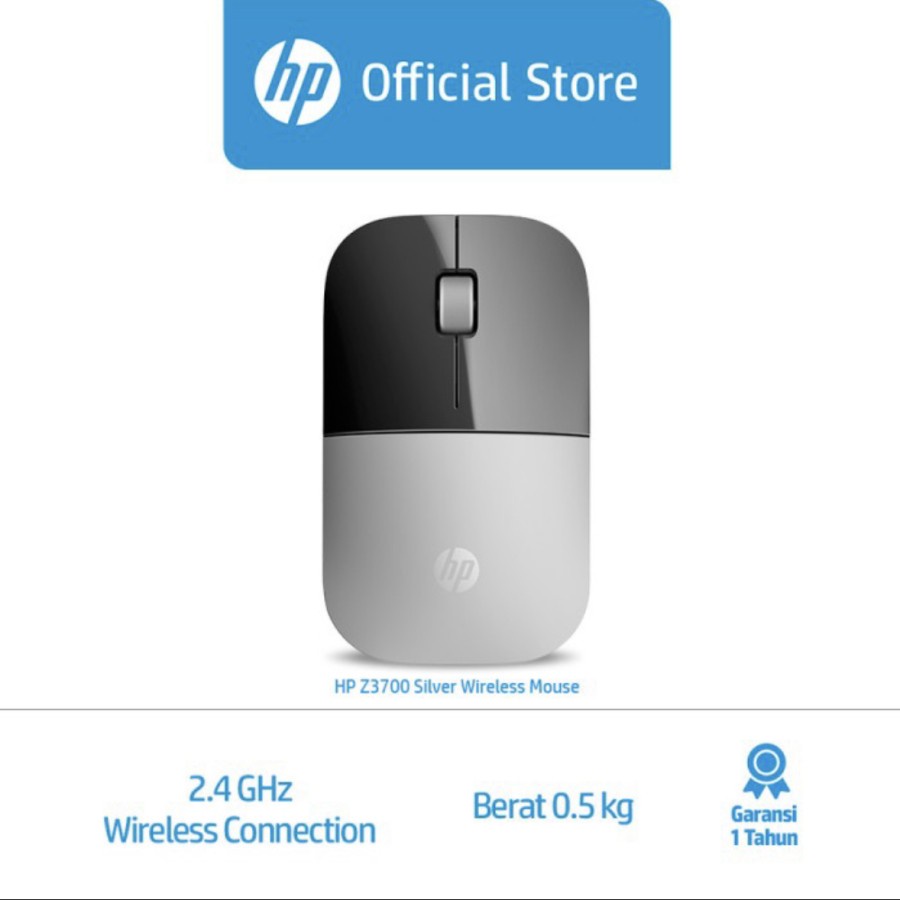 Jual HP Z3700 Silver Wireless Mouse Blue LED Technology 1200 dpi ...