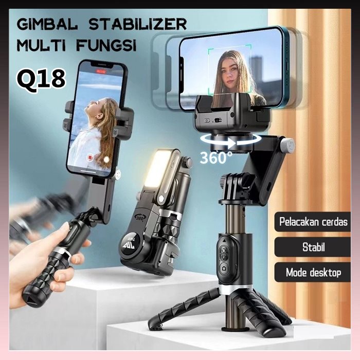 Jual Smartcom Q18 Gimbal Stabilizer Handphone Smart Tracking Tripod Hp ...