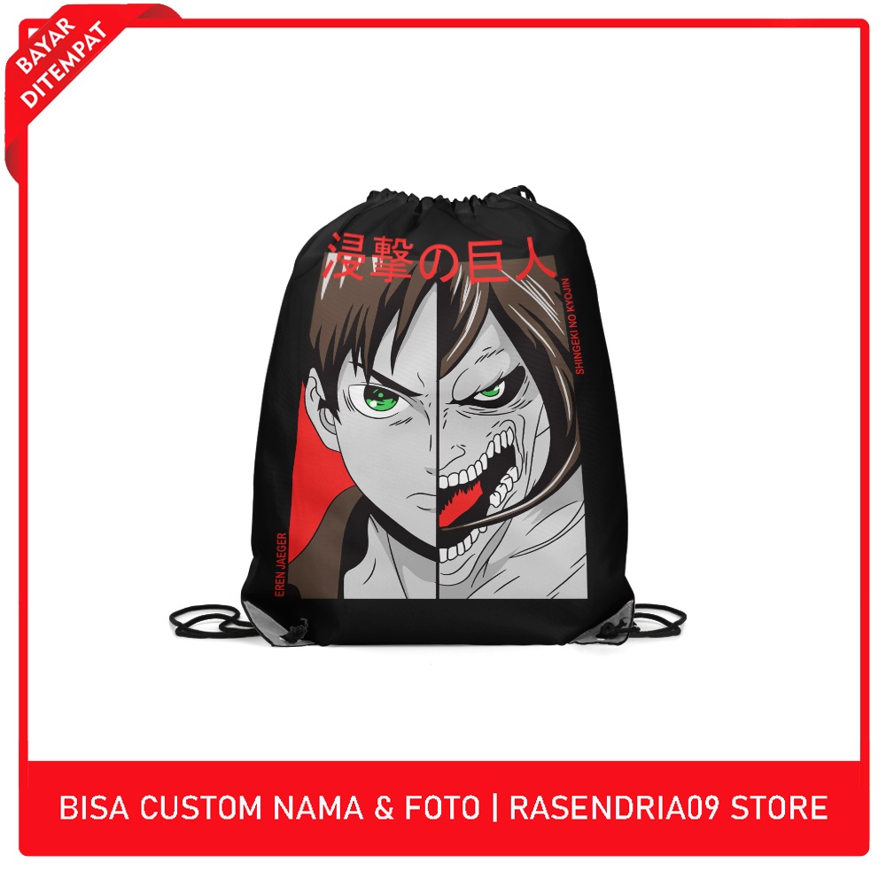 Jual String Bag / Tas Serut Fullprint Karakter Anime Attack on Titan ...