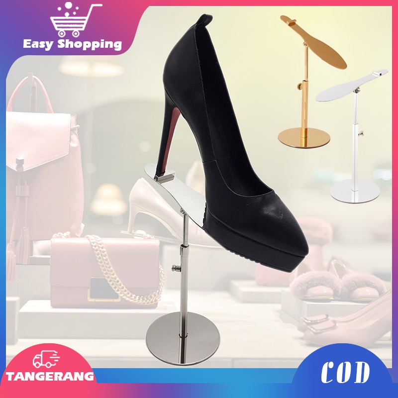 Jual Rak Pajangan Sepatu Stainless Rak Display Sepatu Gold Gantungan ...