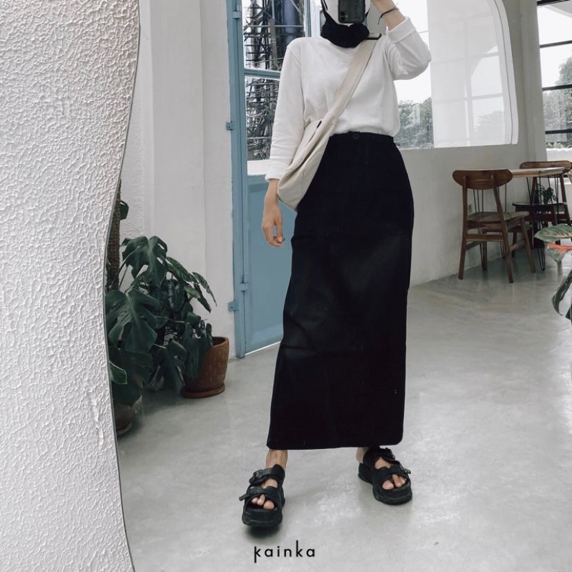 Jual KAINKA - Premium Geya Skirt - Rok Span Katun Korean Style - Rok ...