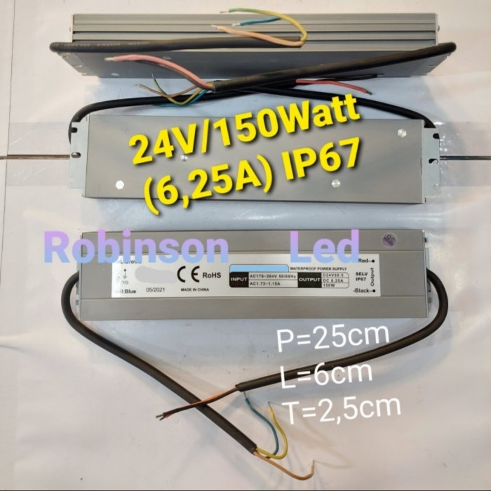 Jual TRAFO POWER SUPPLY WATERPROOF 24V 150W TRAVO LED DRIVER 150WATT ...