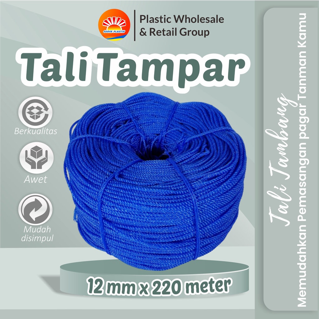 Jual Tali Tampar Ukuran 12mm Panjang 220 Meter | Shopee Indonesia