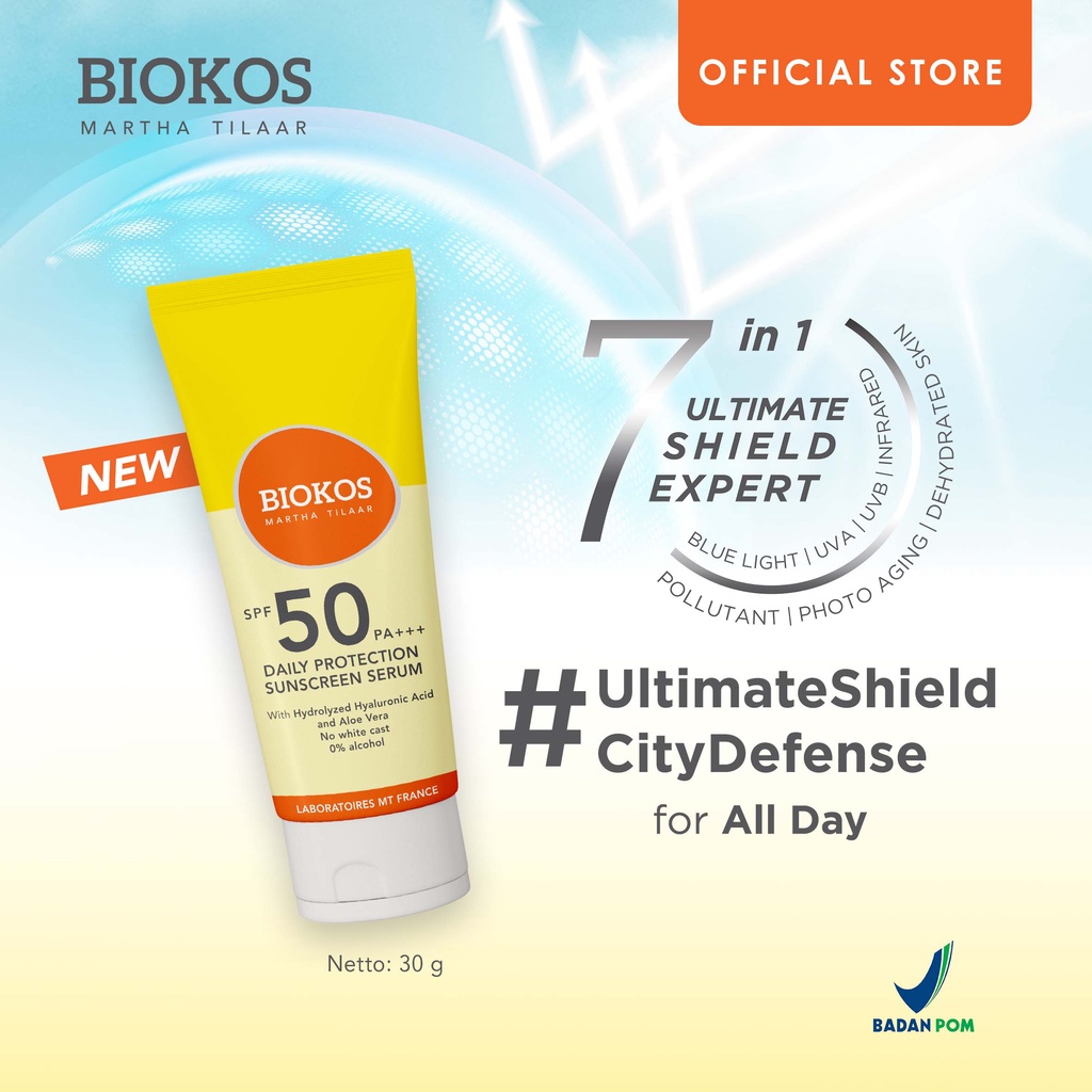 Jual Biokos Daily Protection Sunscreen Serum SPF50 PA+++ 30 ml | Shopee ...