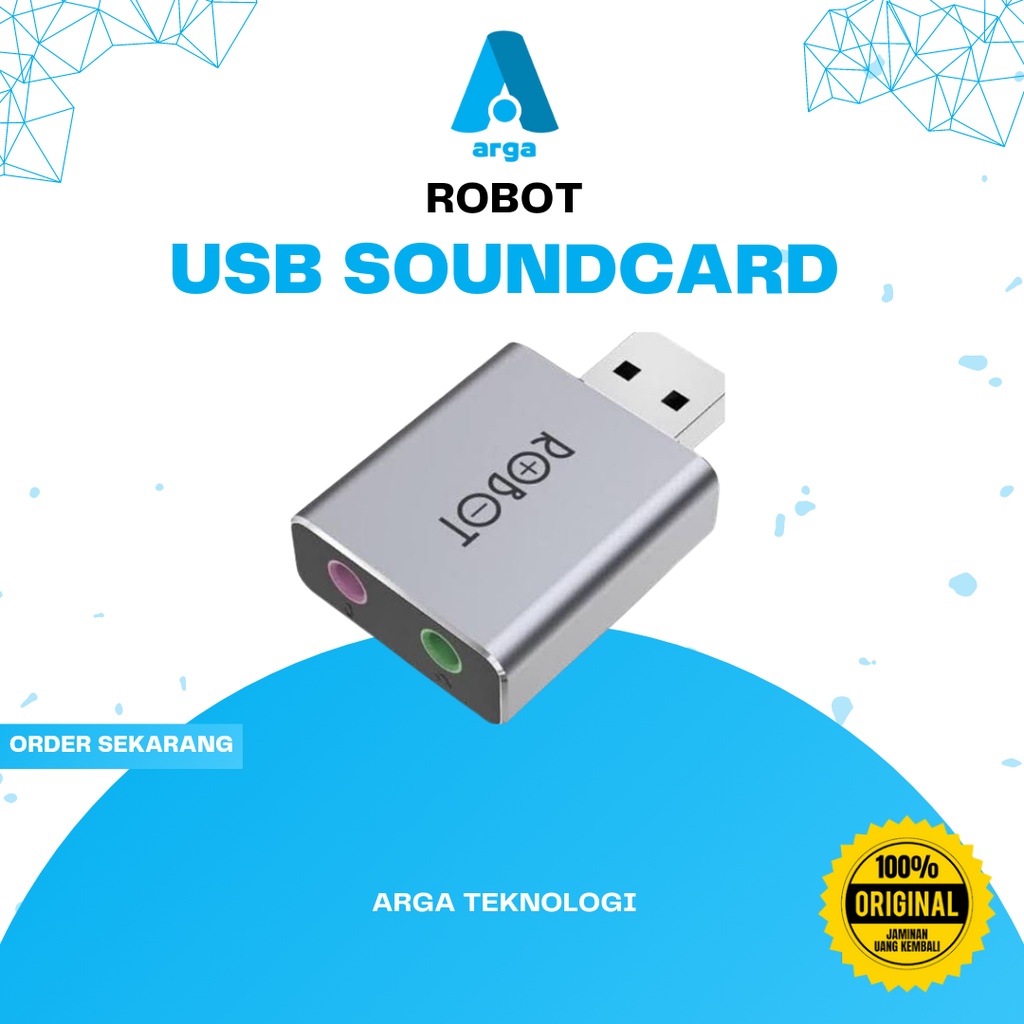 Jual Robot USB Sound Card US10 USB2.0 Silver External Sound Card ...
