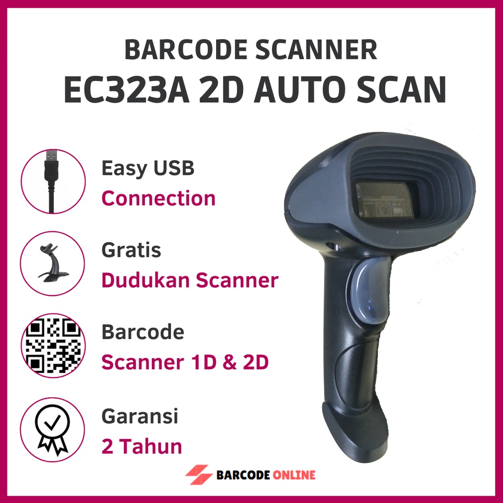 Jual BARCODE SCANNER E-FAKTUR 2D/1D All ID EC323A (QR CODE-EFAKTUR) | Shopee Indonesia