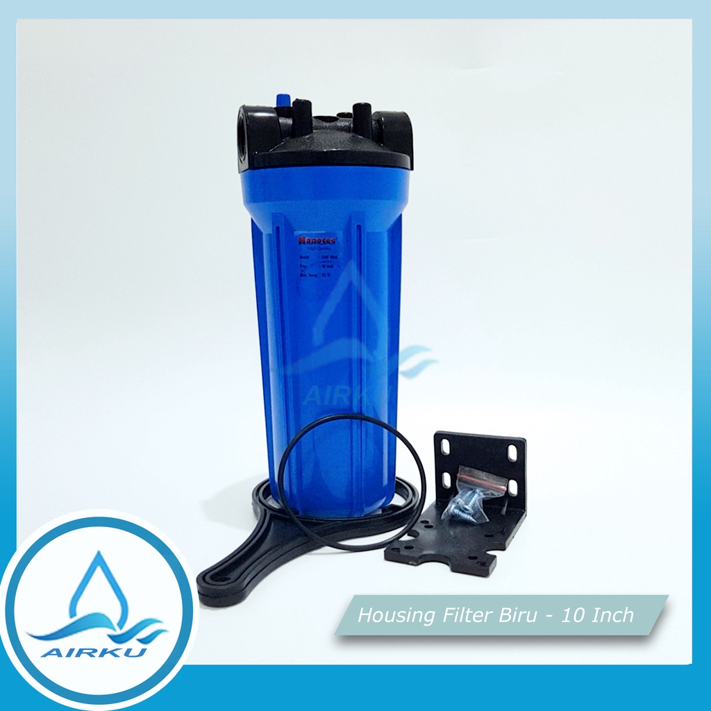 Jual Housing Filter Air 10 inch Nanotec - BIRU - Single Oring - Drat 1 ...