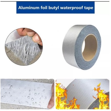 Jual Lakban Anti Air Anti Bocor / Aluminum Foil Tape Butyl Super Waterproof Silicone / Lem ...
