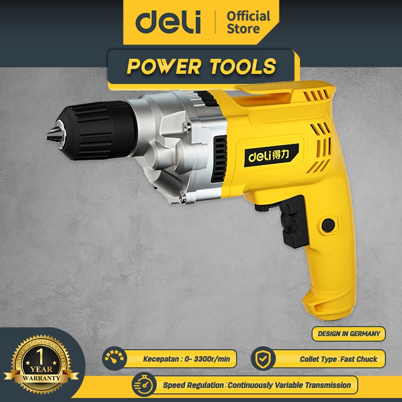 Jual Deli Hand Electric Drill 220V / Mesin Bor Listrik 10MM/500W ...
