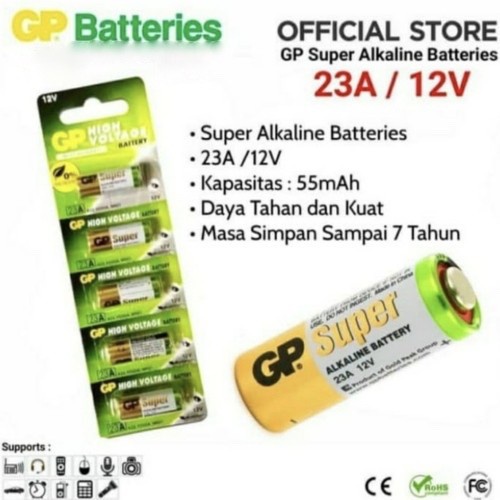 Jual Baterai GP Ultra Super Alkaline GP 23AE 23 A23 V23GA MN21 12V Battery | Shopee Indonesia