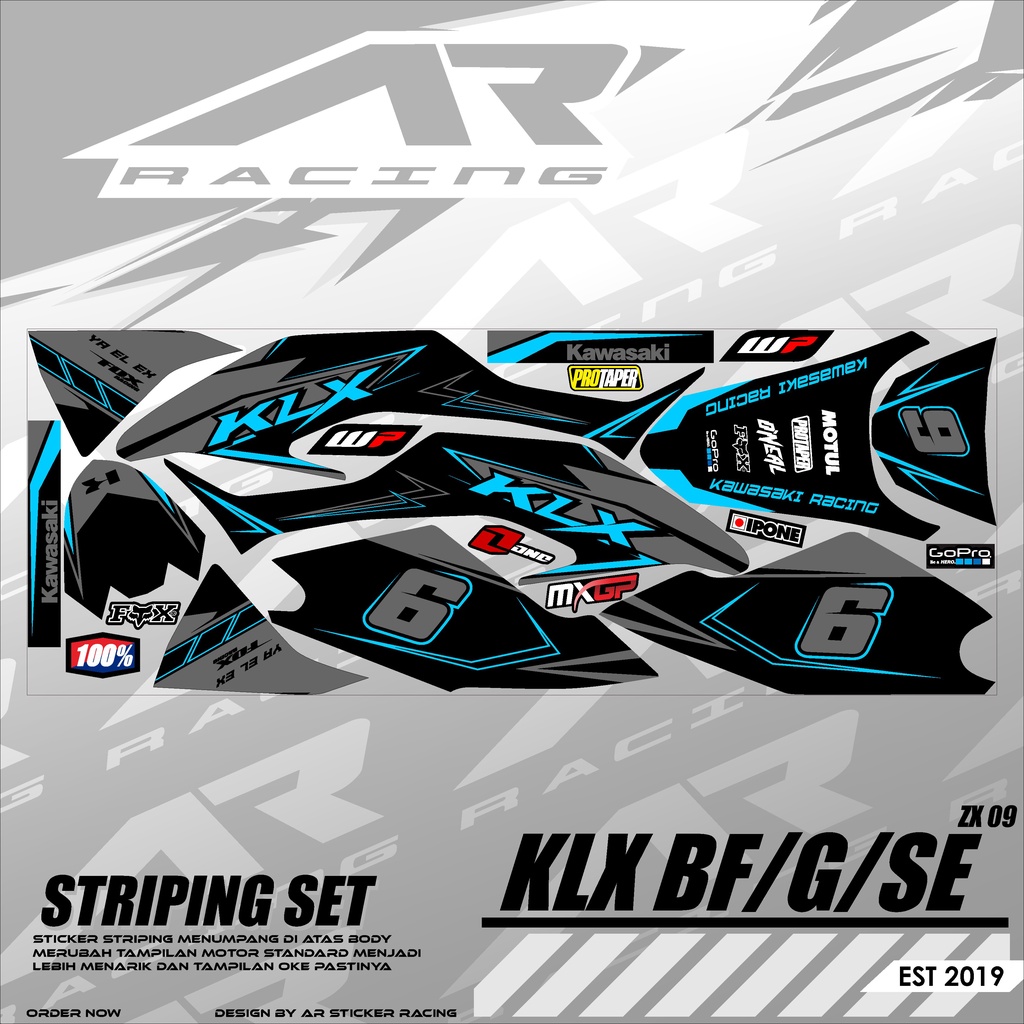 Jual Sticker Striping Stiker Lis Variasi KLX 150 G/BF/SE Grafis Keren ...