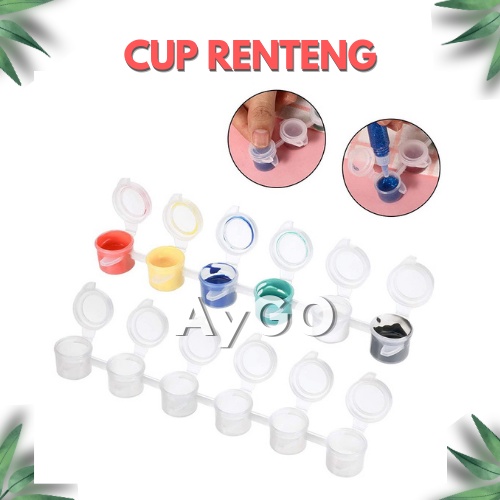 Jual Tabung Tempat Cat / Pot Cat Plastik Renteng 6 x 3ml (per set ...