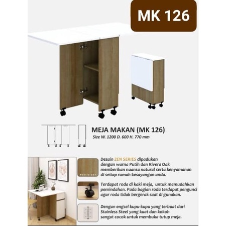 Jual Meja Makan Lipat Serbaguna Graver Zen series | Shopee Indonesia