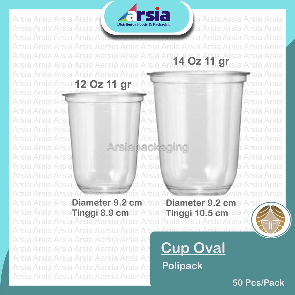 Jual Cup Oval/Cup Plastik- 8 Oz/12 Oz/14 Oz - POLIPACK (arsiapackaging ...
