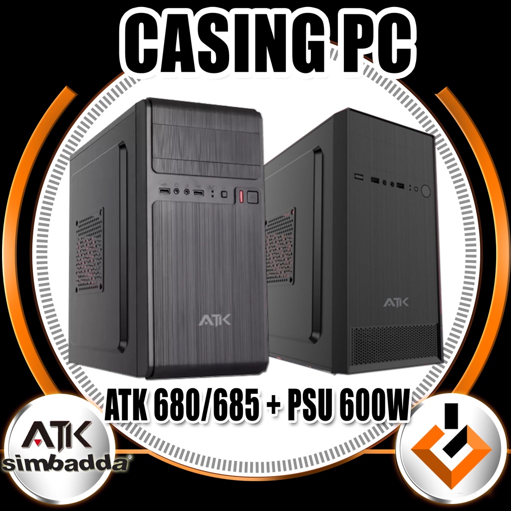 Jual CASING CPU SIMBADDA ATK 680 / 685 + PSU 600W | Shopee Indonesia