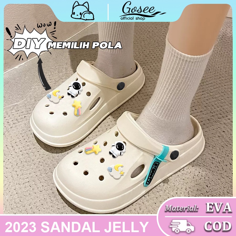 Jual Sendal Kodok Wanita Import Korea DIY Sandal Baim Kekinian Karet ...