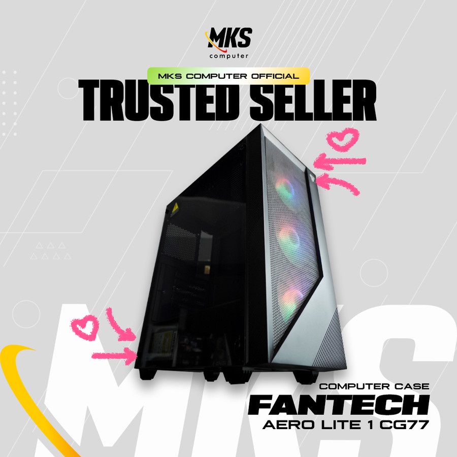 Jual FANTECH GAMING CASE AERO LITE 1 CG77 include 3 RGB fan | Shopee ...
