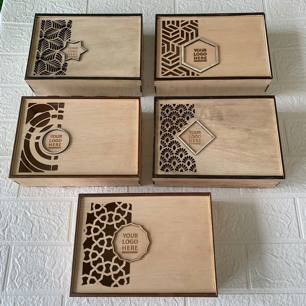 Jual Wooden Box Packaging Plywood Laser Cut Custom Grafir Logo | Shopee ...