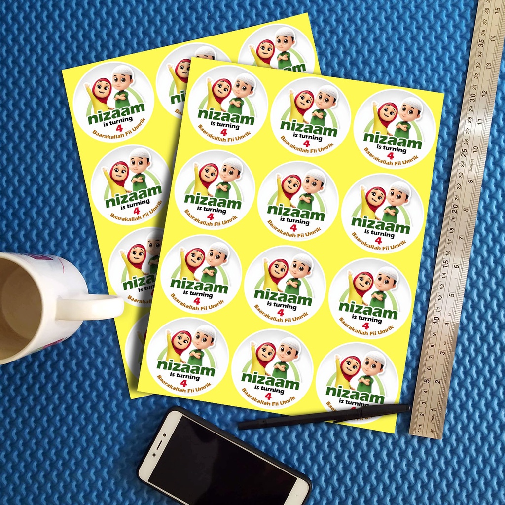 Jual STIKER ULTAH ANAK NUSSA RARA STICKER LABEL ULANG TAHUN ANAK ...