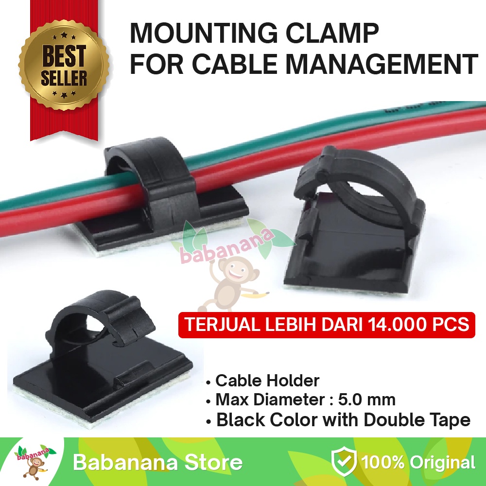 Jual Cable clip organizer perapih kabel holder pengikat tempel meja ...
