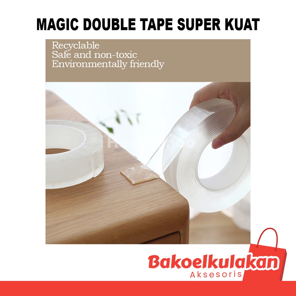 Jual Lakban Double Tape Magic Tape Multiguna 1-5 Meter Super | Shopee ...