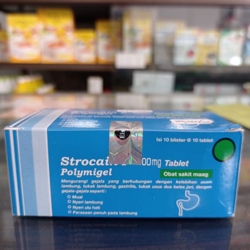 Jual STROCAIN POLYMIGEL 400MG 1 STRIP @10 TABLET | Shopee Indonesia