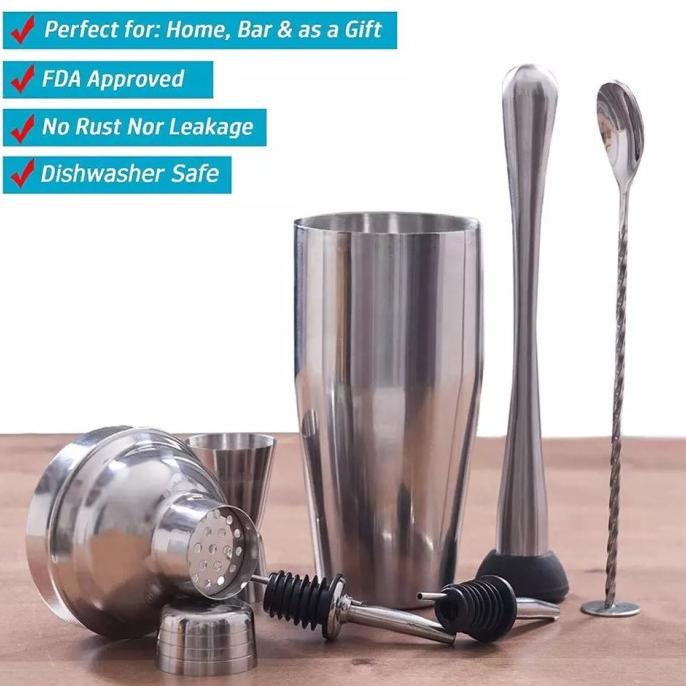 Jual Paket Lengkap Shaker Cocktail Stainless 6 In 1 / Bartender Barware ...