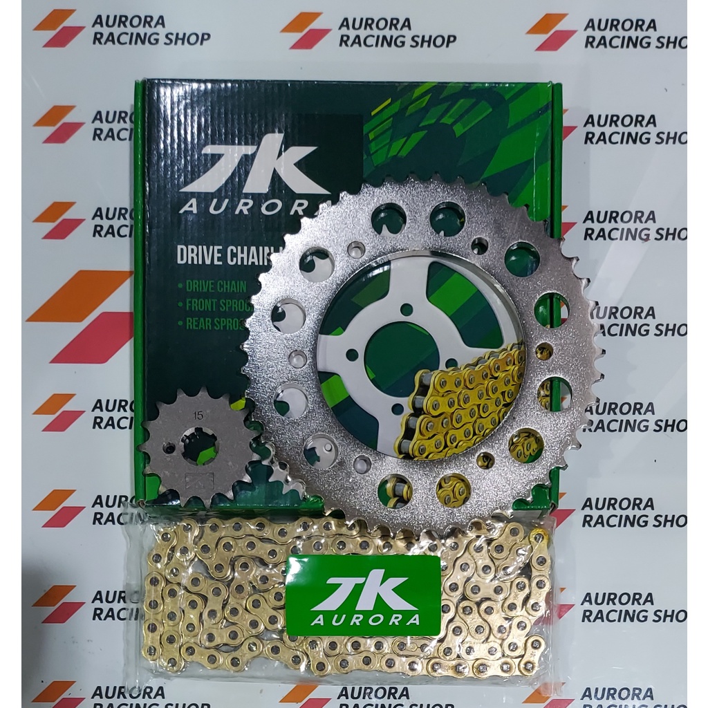 Jual TK AURORA GEAR SET R15 V3 / VIXION R & RANTAI 428H GOLD | Shopee Indonesia