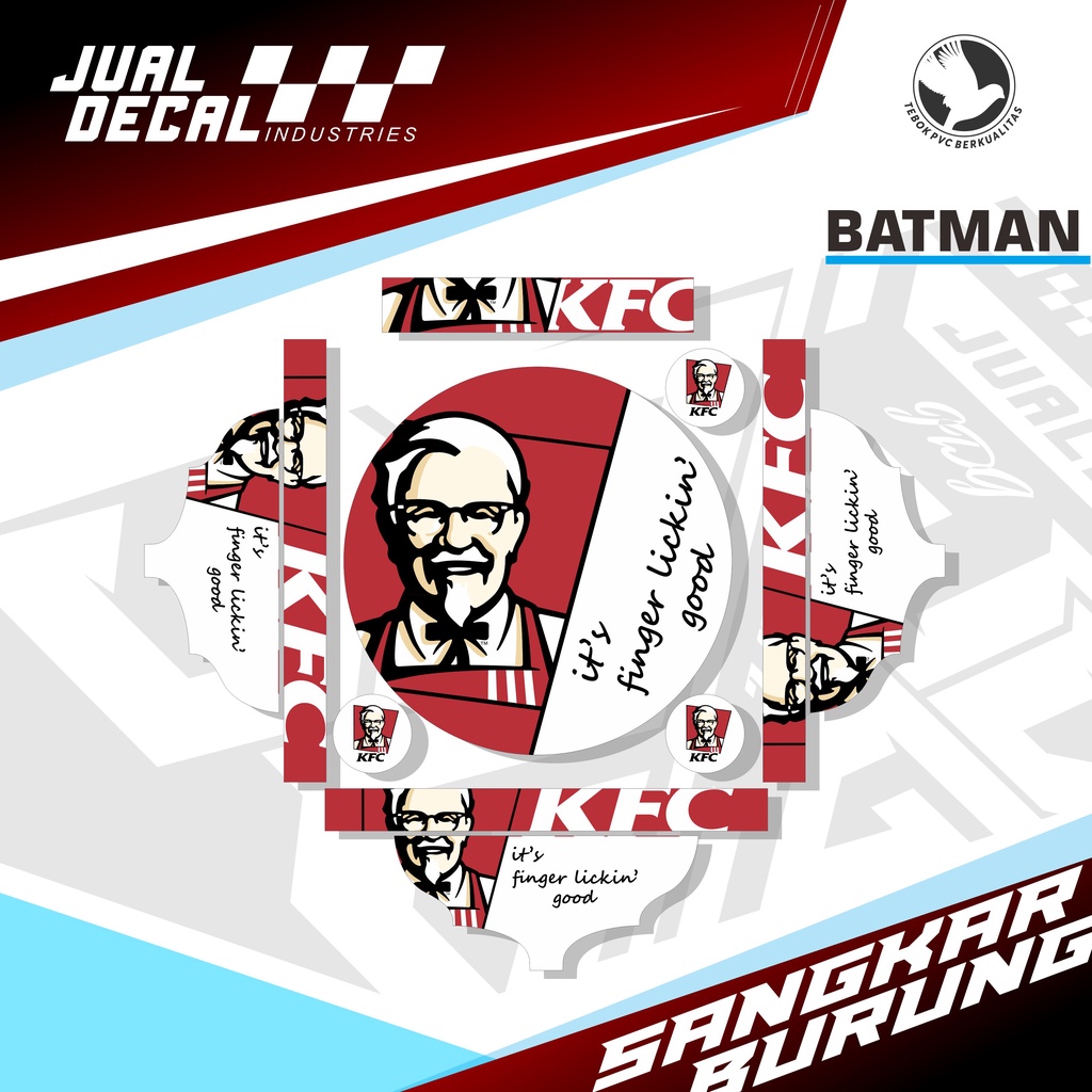Jual Stiker Tebok Decal Sangkar Logo KFC Livery Lovebird Batman Pleci ...