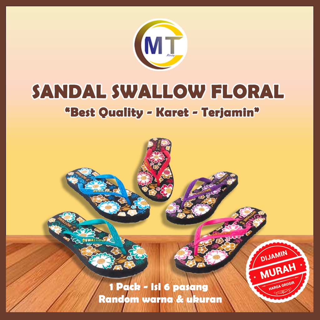 Jual GROSIR Sandal Swallow Jepit Polkadot Swallow Online MO2 Floral ...