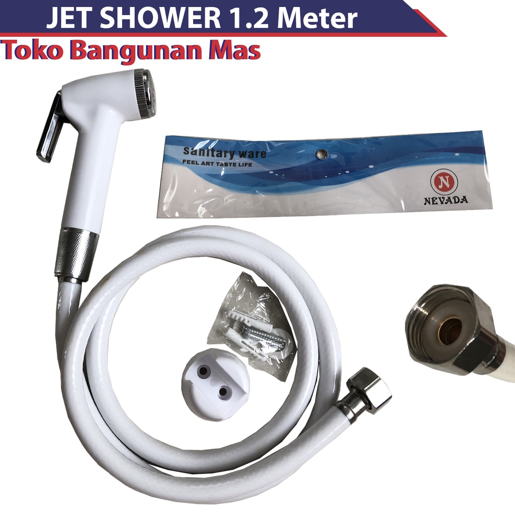 Jual Jet Shower PUTIH KOMPLIT Kepala Semprotan Closet Kamar Mandi WC ...