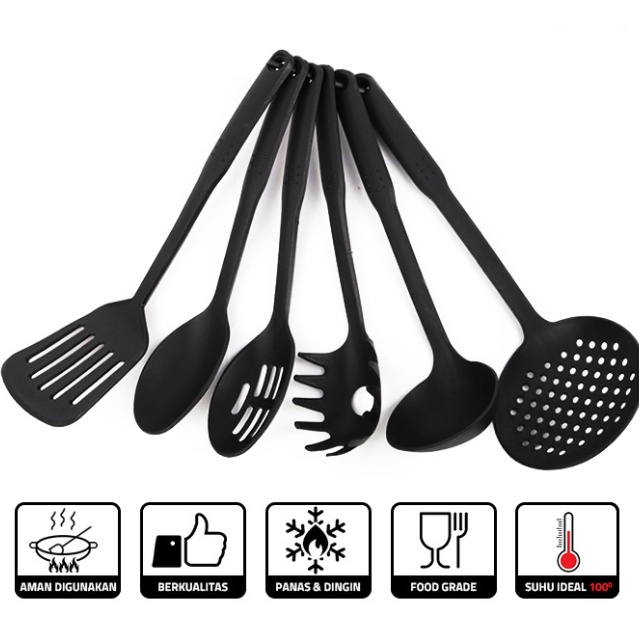 Jual WBS Spatula Set isi 6psc Utensil Spatula Sutil Set Alat Goreng ...