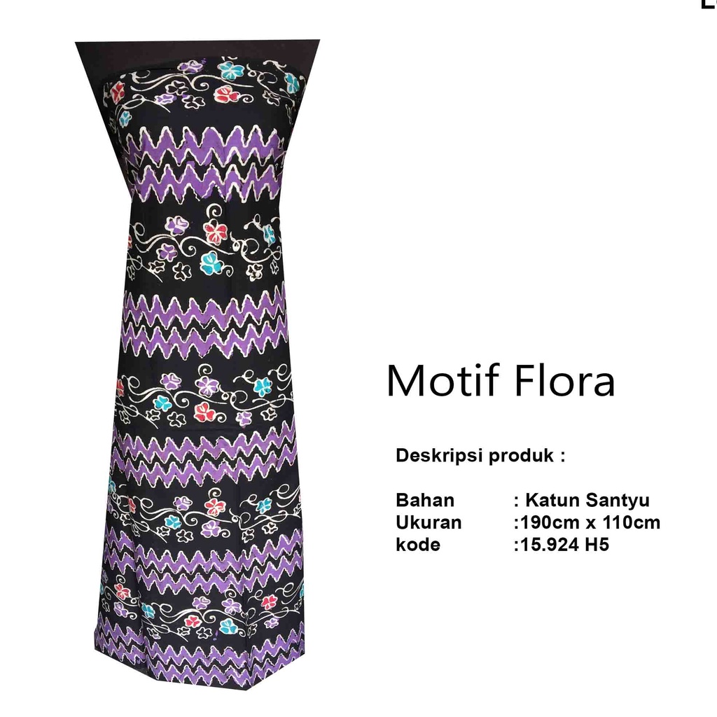 Jual batik tulis asli madura motif flora dasaran hitam perpaduan ungu ...