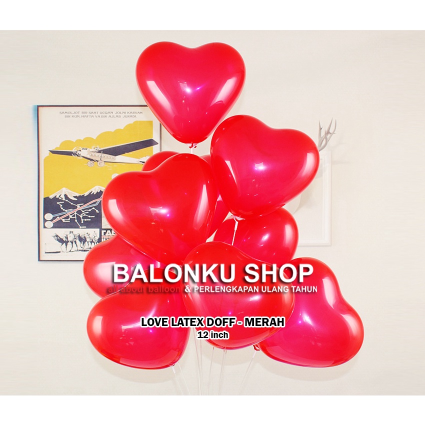 Jual Balon Latex Love Merah | Shopee Indonesia