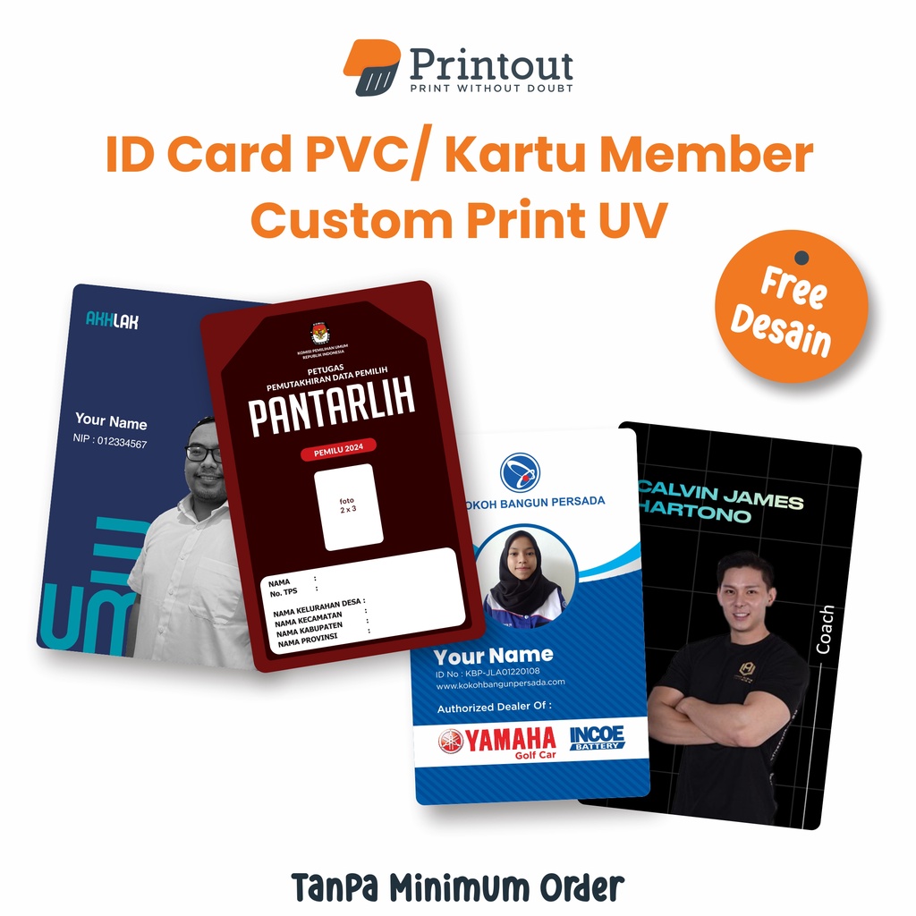 Jual PRINTOUT CETAK KARTU ID CARD CUSTOM/PRINT ID CARD /CUSTOM ID CARD PVC (TANPA MINIMAL ORDER ...