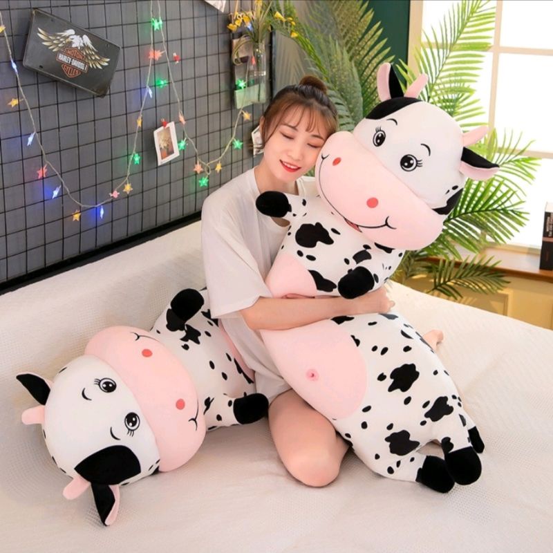 Jual Boneka Guling Sapi 60cm Bahan Plush Import Guling Boneka Sapi 60cm ...