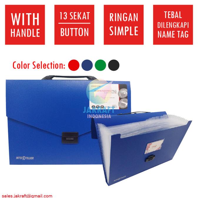 Jual Terbaru !!! Map Tas Expanding File Handle Tenteng Plastik Folio F4 ...