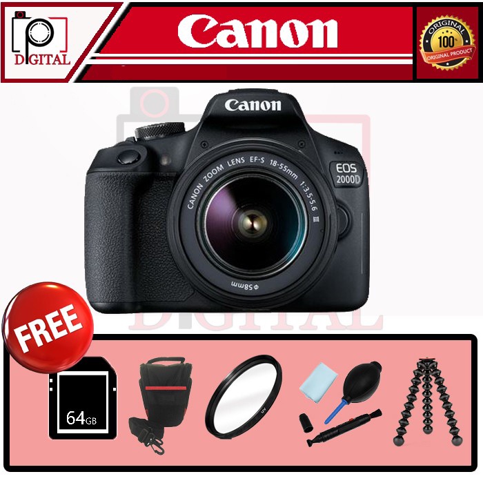 Jual CANON EOS 2000D KIT 18-55mm | Shopee Indonesia