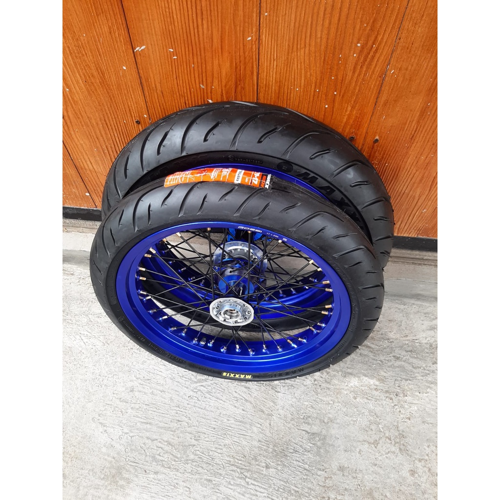 Jual Ban Set Supermoto Kawasaki KLX 150 Roda Set SUMO D Tracker 150 Ban ...