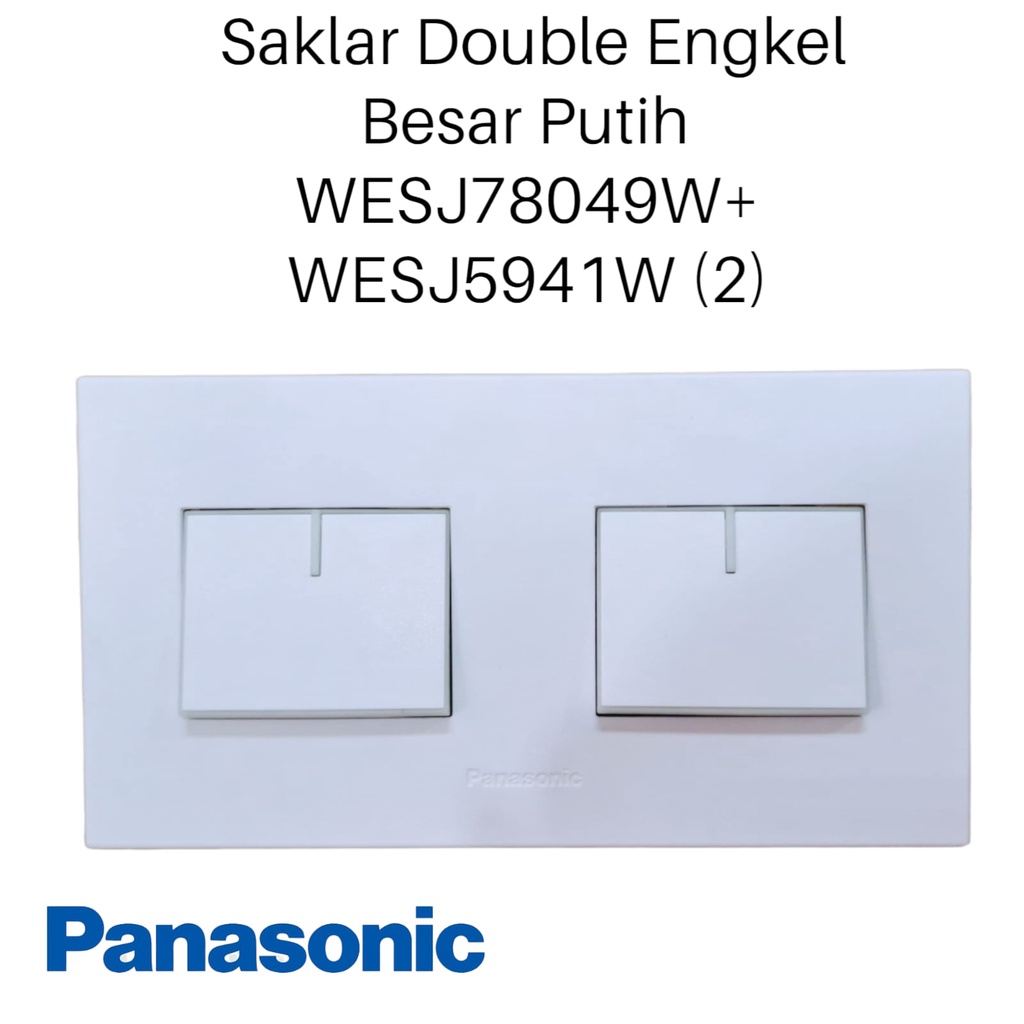 Jual Panasonic Saklar Double Engkel Lebar Putih WESJ78049+WESJ5941 ...