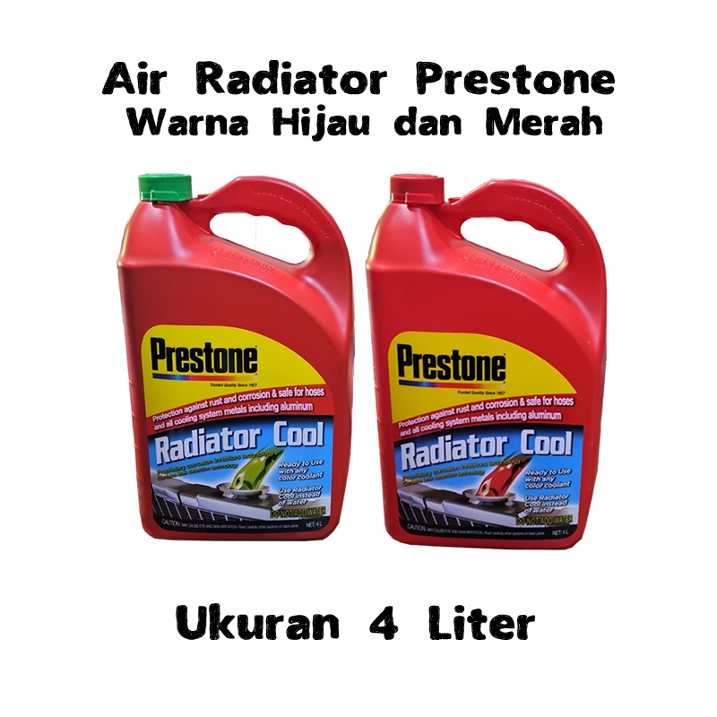 Jual Air Radiator 4 Liter Prestone Radiator Coolant Hijau Merah ...