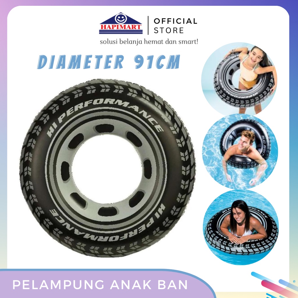 Jual Pelampung/Ban Renang Intex Model Ban Mobil Uk.91cm Untuk Anak ...