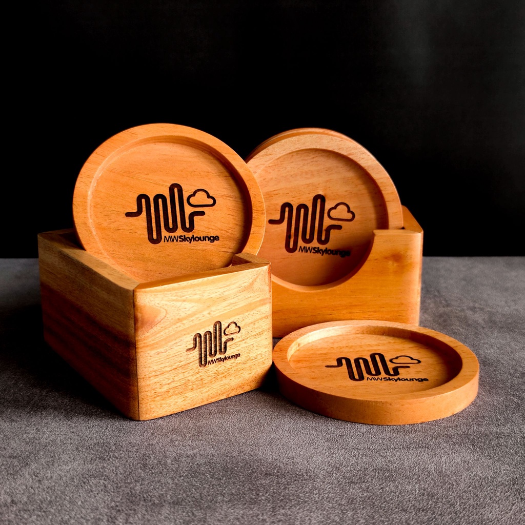 Jual Coaster Kayu Jati (FREE UKIR) Tatakan Gelas Kayu PREMIUM| Wooden ...