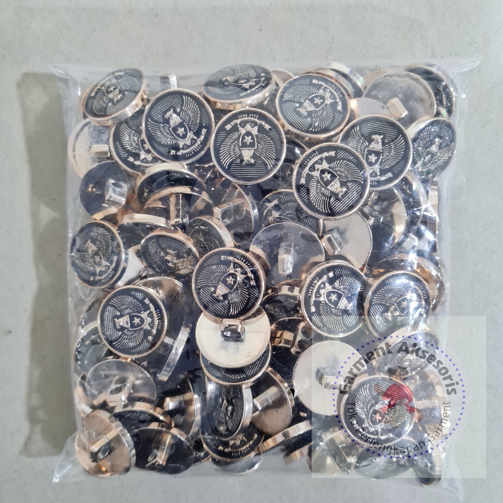 Jual Kancing Jas Motif Garuda Ukuran 24L 32L Isi 144pcs Emas / Kancing ...
