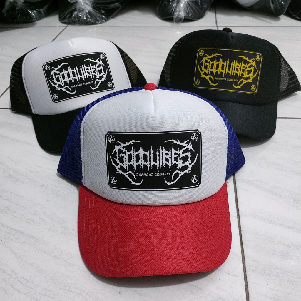 Jual Topi Good Vibes Anggona – Topi Trucker Vintage Kalcer Cowok Cewek ...