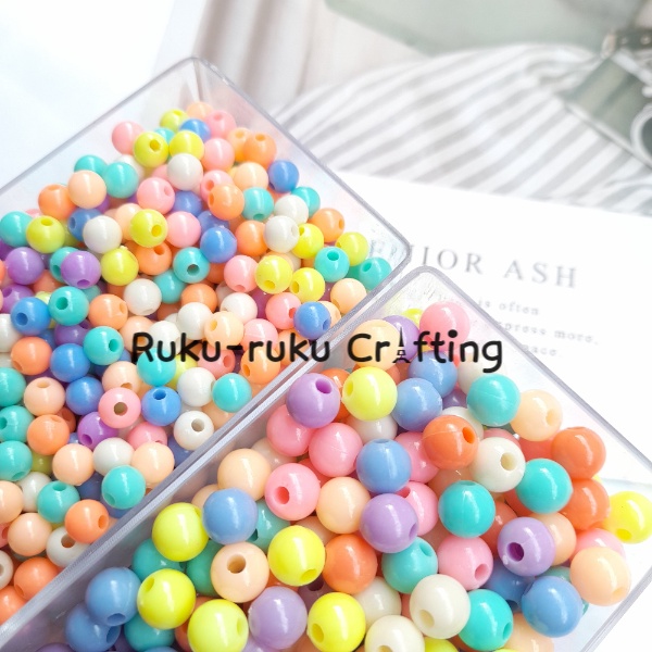 Jual (20 gr) Manik Mote Susu Pastel Manik Bulat Pastel 4/6/8 mm | Shopee Indonesia