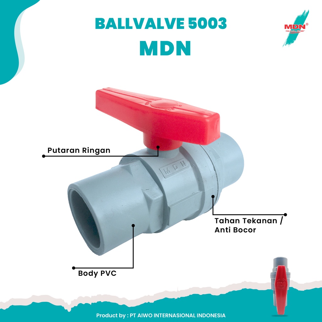 Jual MDN 503 BALL VALVE PVC / BALLVALVE PVC / STOP KRAN PVC | Shopee Indonesia