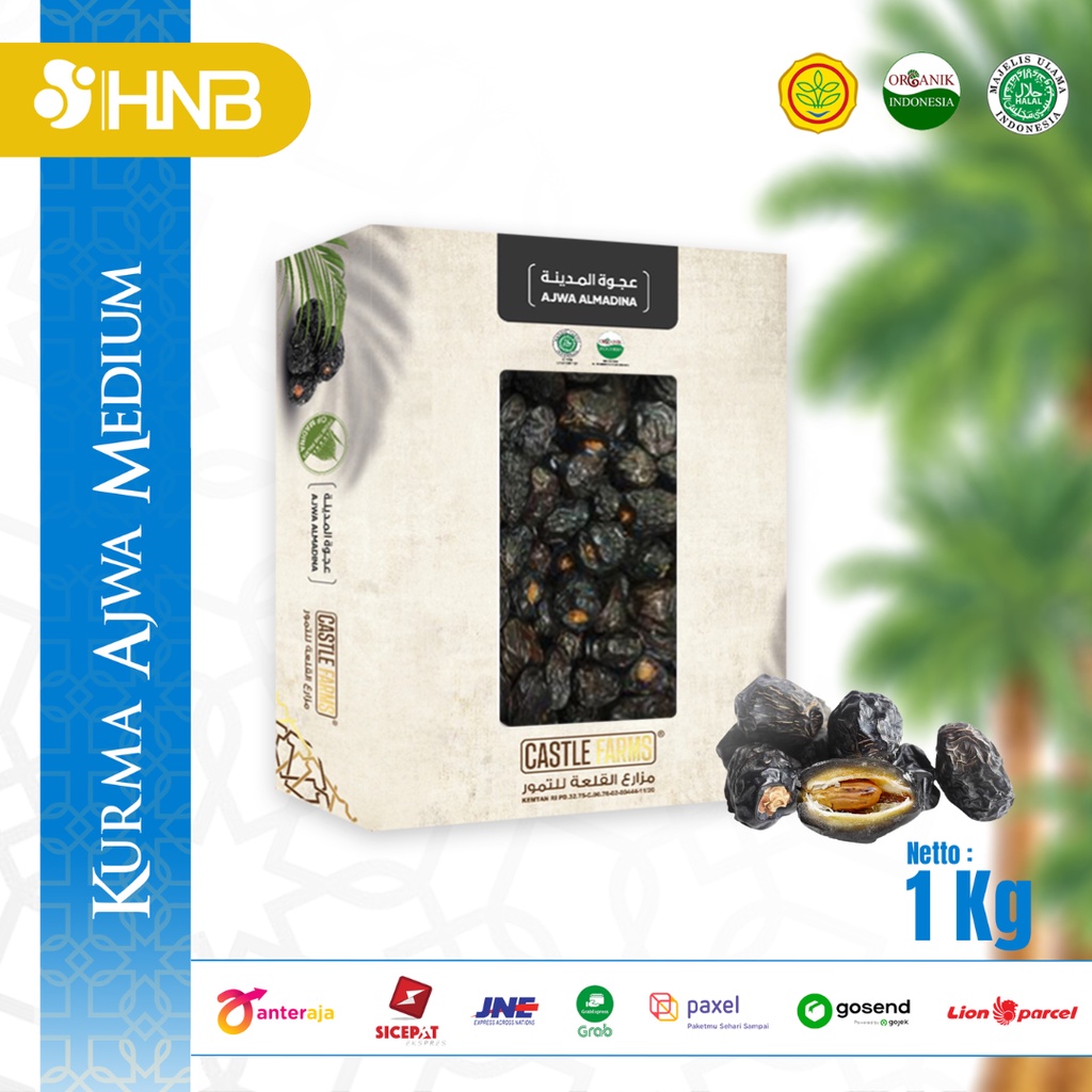 Jual Castle Farms - Kurma Ajwa Organik Medium 1 Kg | Shopee Indonesia